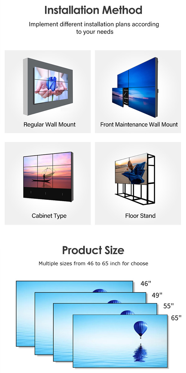 46in Splicing Screen Tv Wall Display Lcd Panels For Video Wall HD 4k